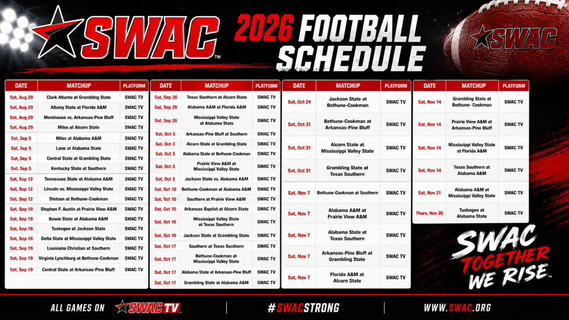 SWAC TV drops 2026 football broadcast schedule